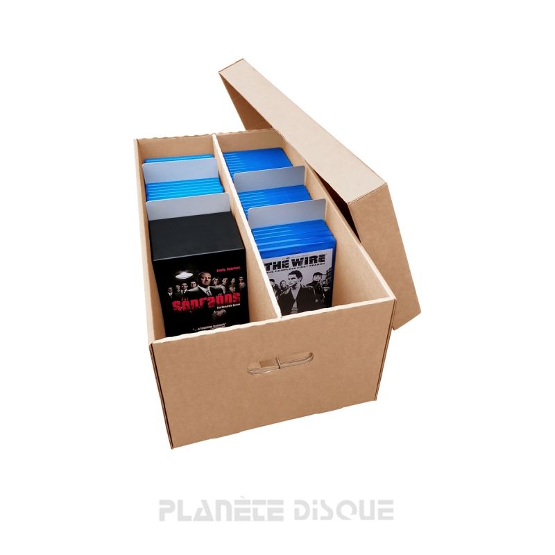 Caja de cartón para 74 discos DVD / 100 discos Blu-ray
